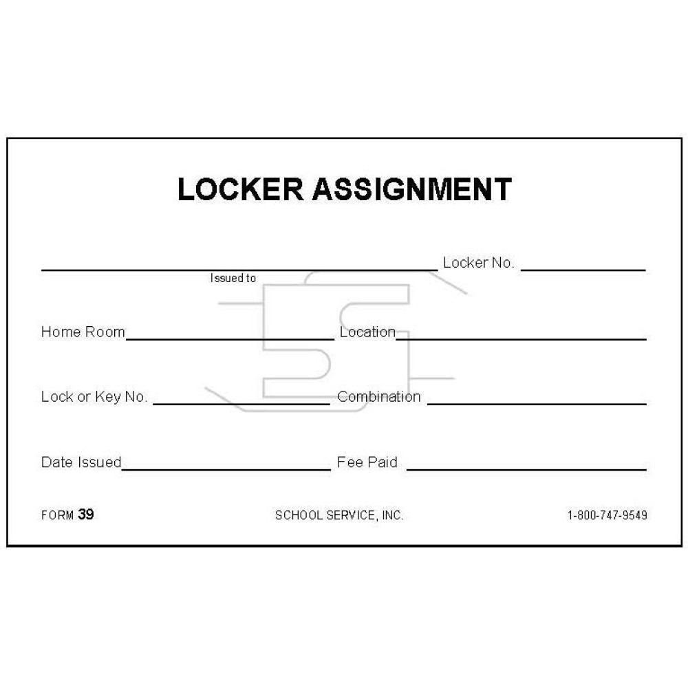 39 Locker Assignment 2635